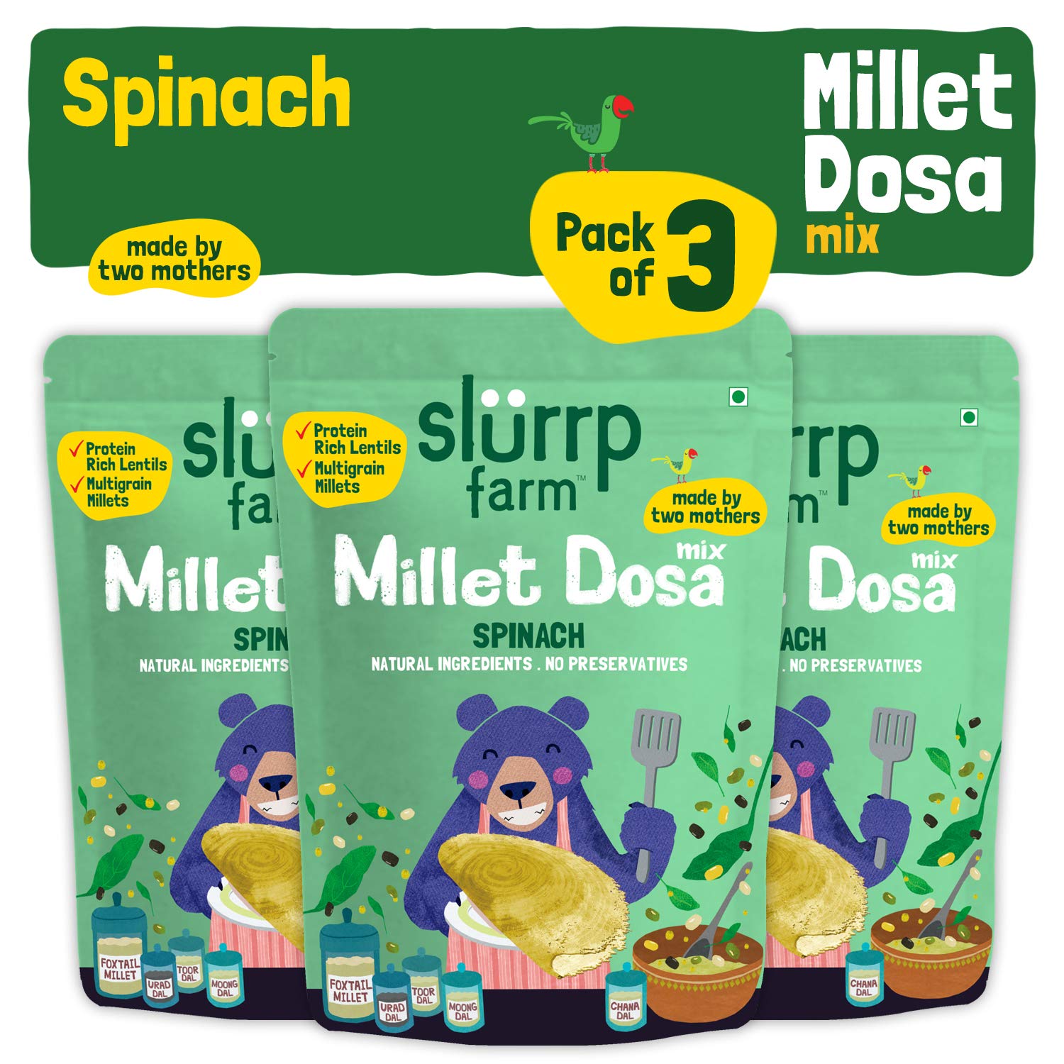 Buy Slurrp Farm Instant Millet Rava Upma Mix- Ghee Masala - Multigrain ...